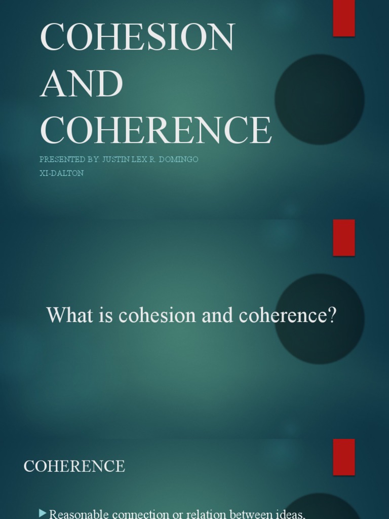 Cohesion and Coherence | PDF
