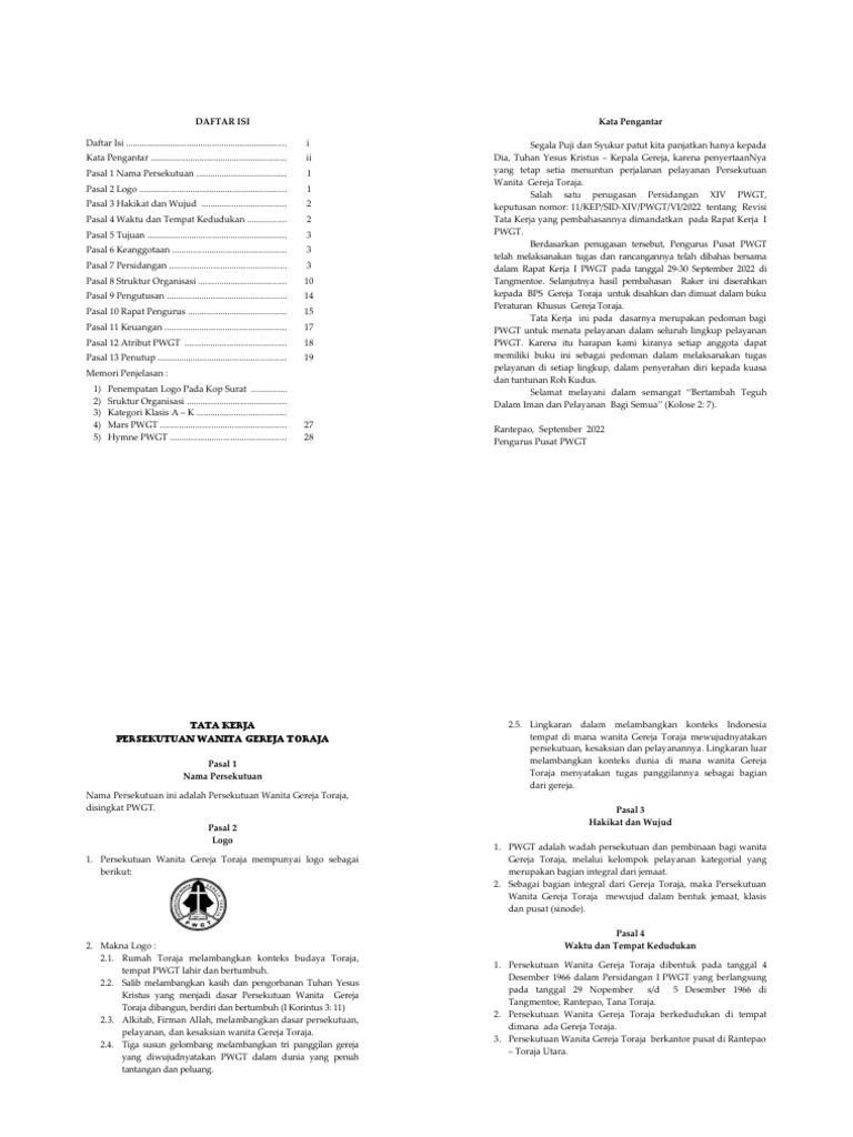 TATA KERJA PWGT Tahun 2022 (OK) | PDF