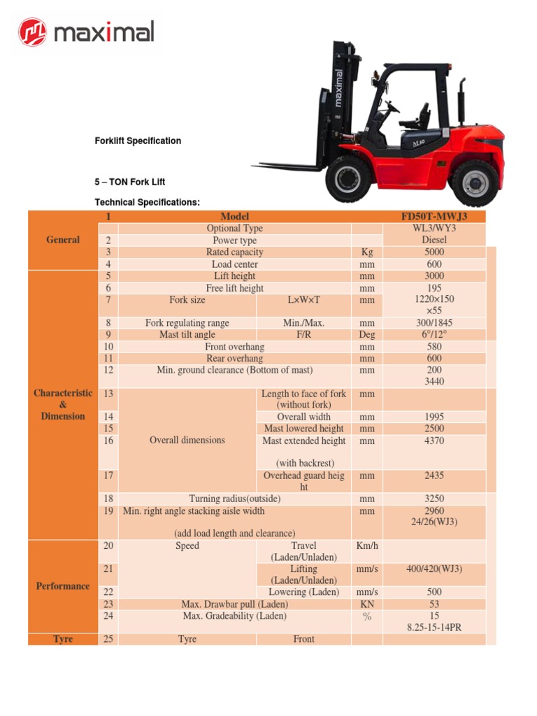 5 Ton Brochure | Download Free PDF | Forklift | Automotive Technologies