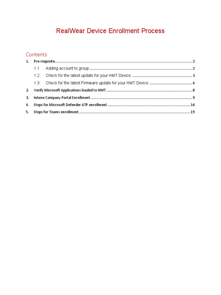 Realwear Device Enrollment Process | PDF | Login | Application Software