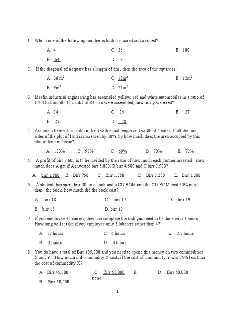 Entrance Exam For Gy | PDF | Seed | Interest