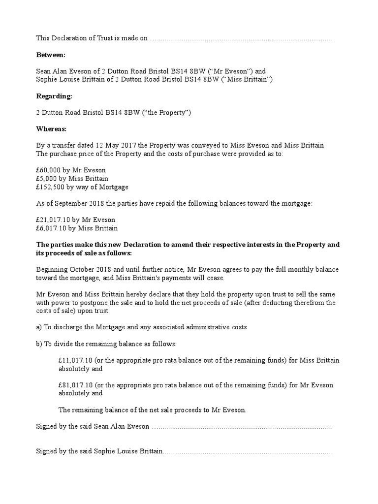 Trust Doc Draft | PDF