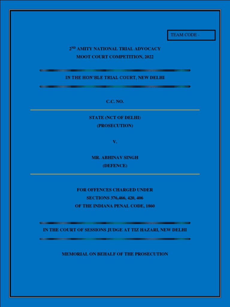 Prosecution Memorial | Download Free PDF | Forgery | Prosecutor