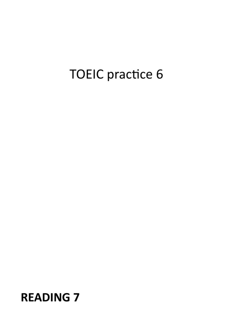 TOEIC Practice 6 | PDF