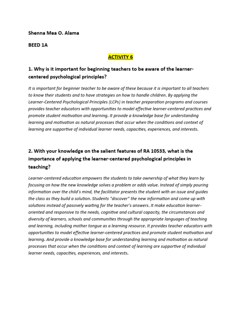 Activity 6,7,8,9 | PDF | Learning | Metacognition Activity 6,7,8,9 | PDF | Learning | Metacognition