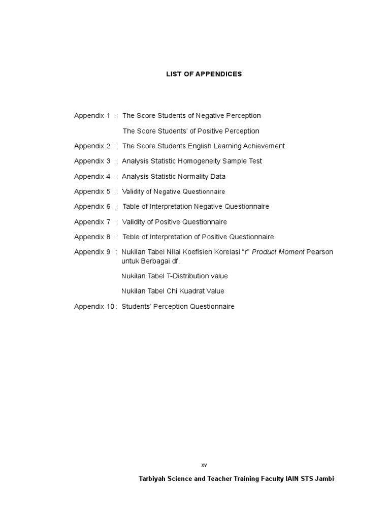 Appendices on Student Perception Analysis | PDF | Foreign Language ...