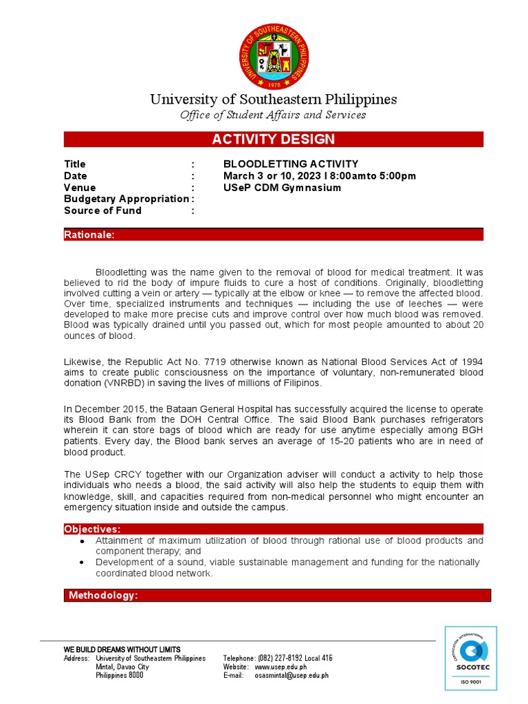 Activity Design Bloodletting | Download Free PDF | Blood | Medical ...