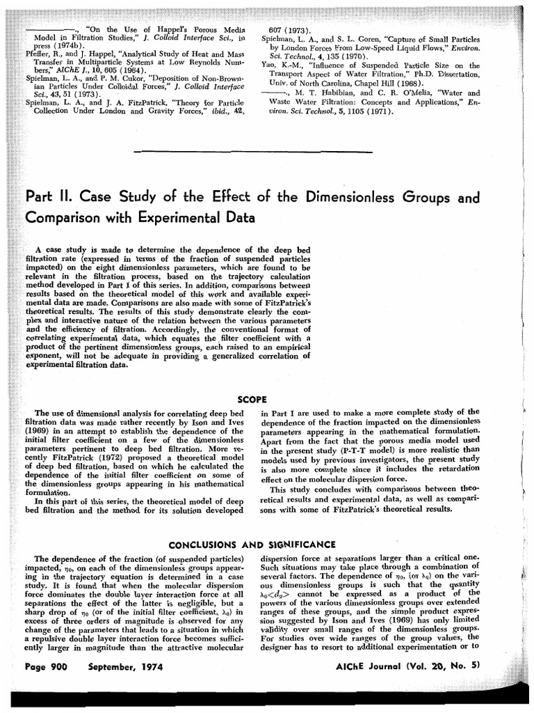 AIChE J (1974) 20 900-905 | PDF | Force | Filtration