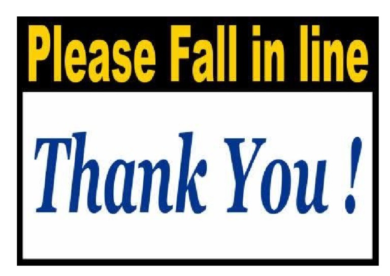 Fall in Line Signage | PDF