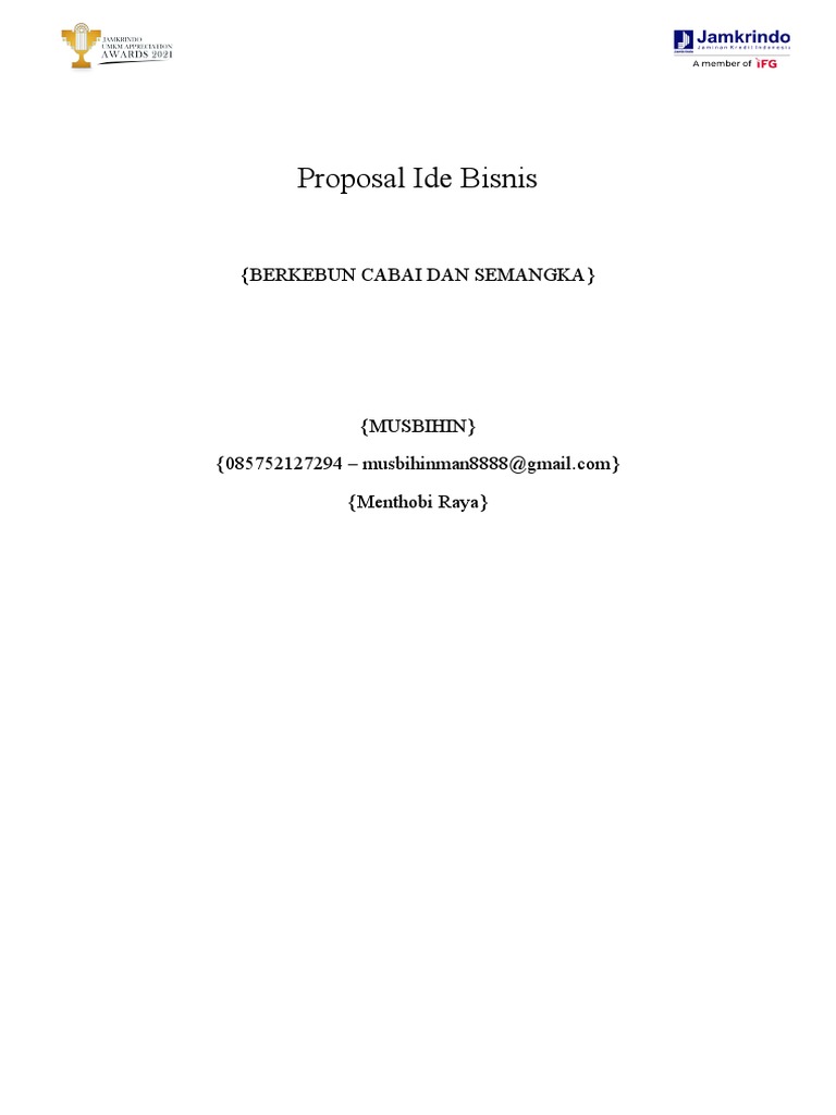 Template - Proposal - Ide - Bisnis - Cabai Dan Semangka | PDF