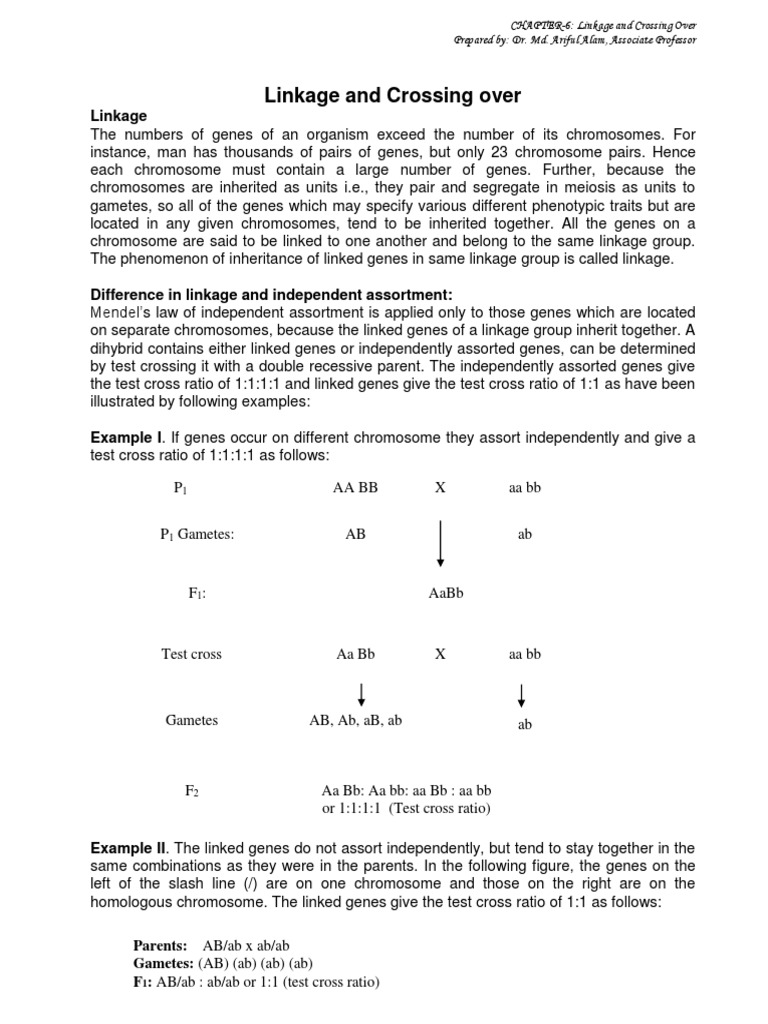 Linkage and Crossing Over | PDF | Genetic Linkage | Meiosis
