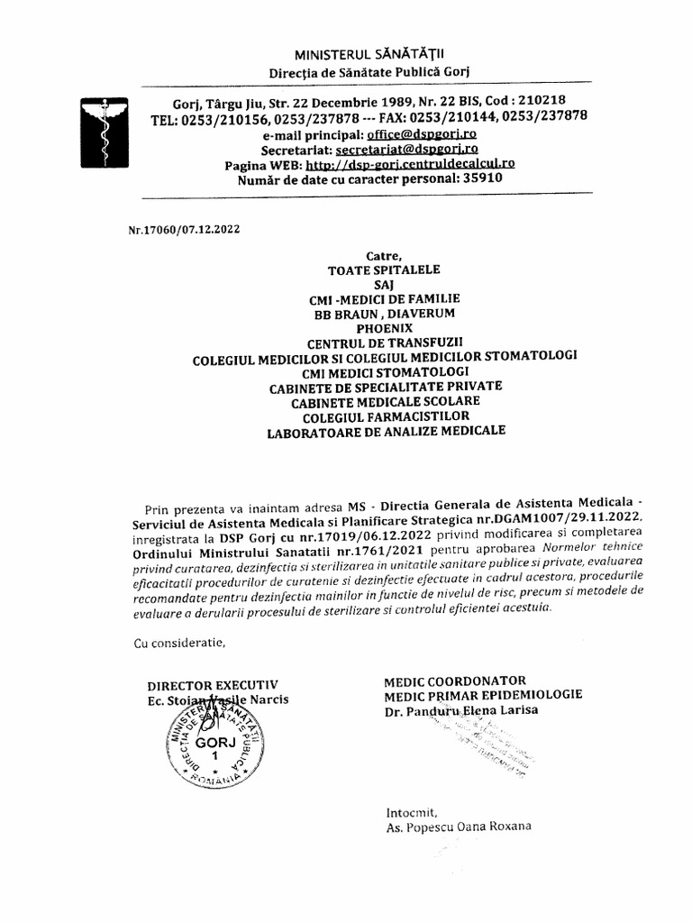 Ministerul Sanatatii actualizeaza normele de curatenie si dezinfectie ...
