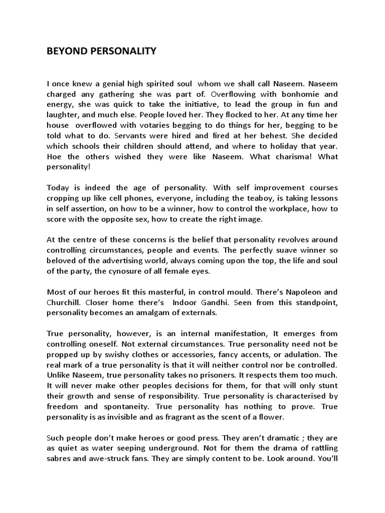 Beyond Personality | PDF