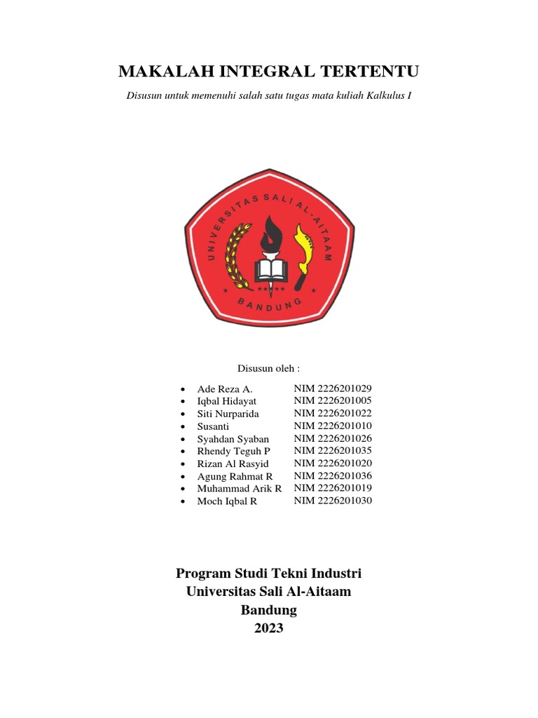 Pengertian Dan Aplikasi Integral Tertentu Pdf