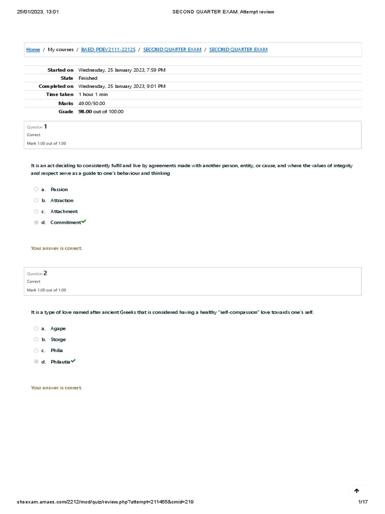 Perdev Second Quarter | PDF | Love | Family