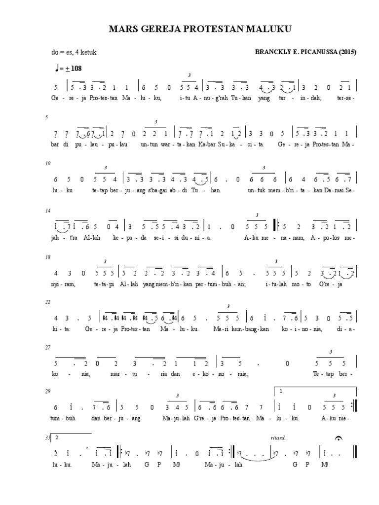 MARS GPM NOTA 1 Suara Untuk Lomba Brass | PDF | Catur