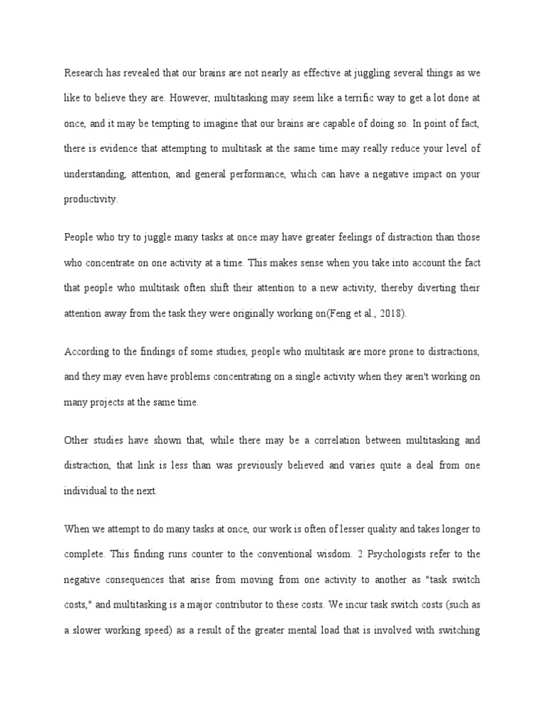 Multitasking | PDF | Attention | Mindfulness