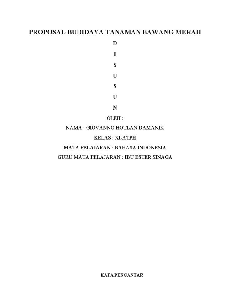 Proposal Budidaya Tanaman Bawang Merah Gio | PDF