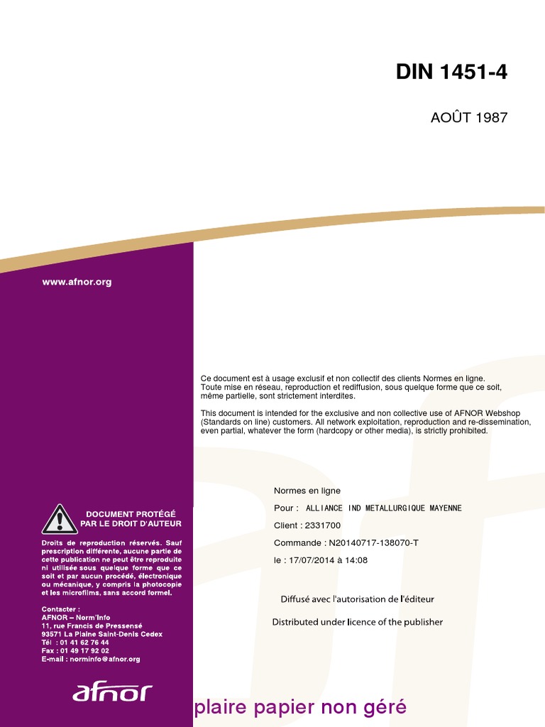 Din 1451-4 Aout 1987 | PDF