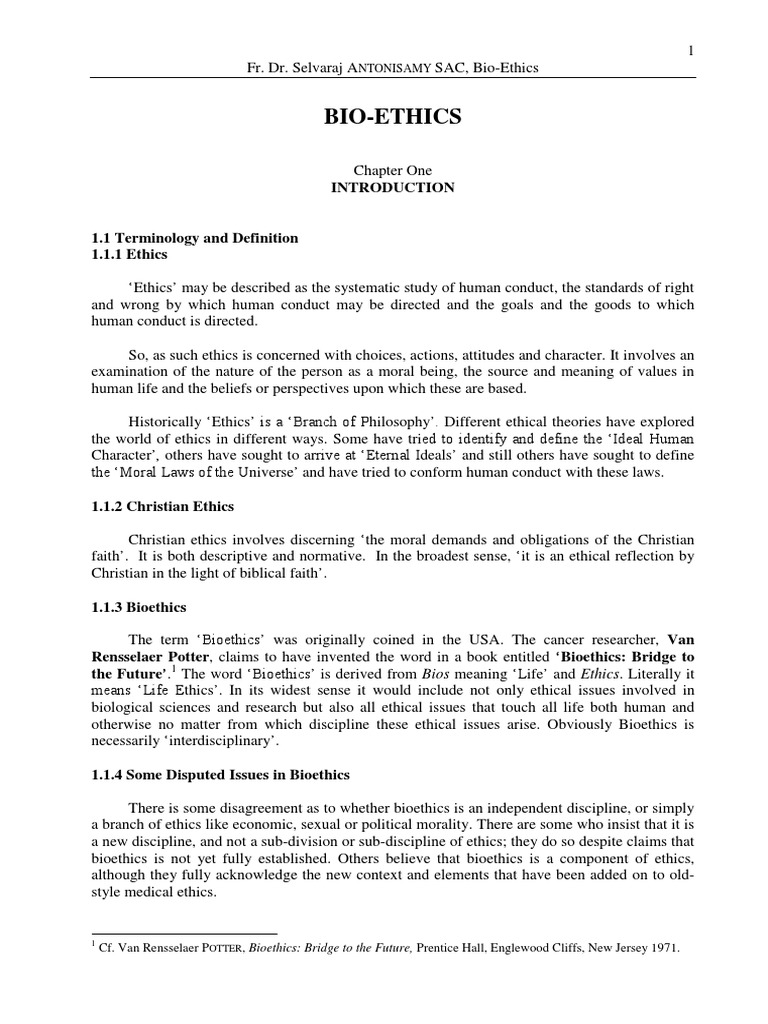 Introduction to Bioethics Concepts | PDF | Bioethics | Medical Ethics