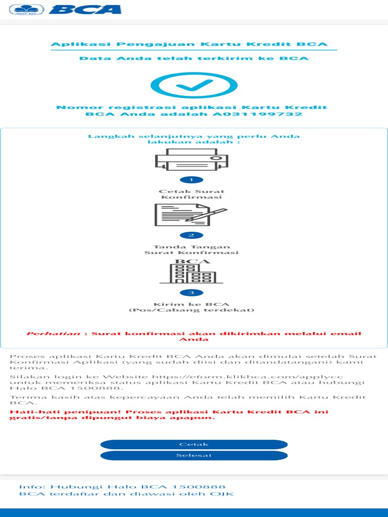 BCA E-Form Kartu Kredit | PDF