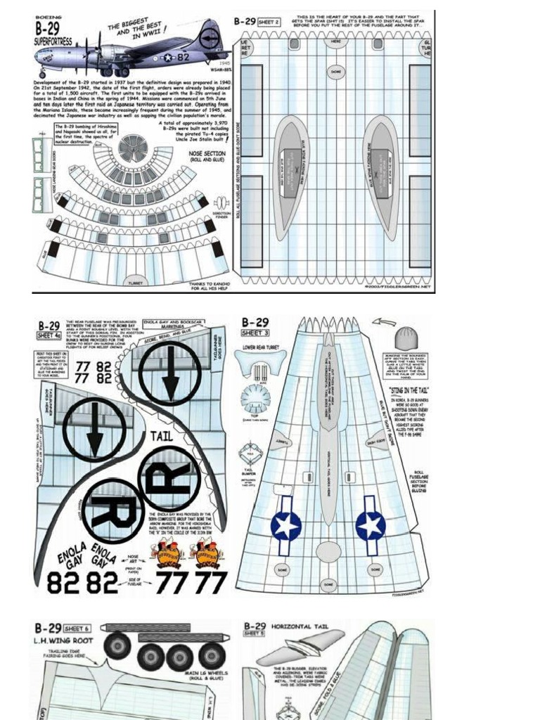 Papercraft Boeing B 29 22 de Diciembre | PDF
