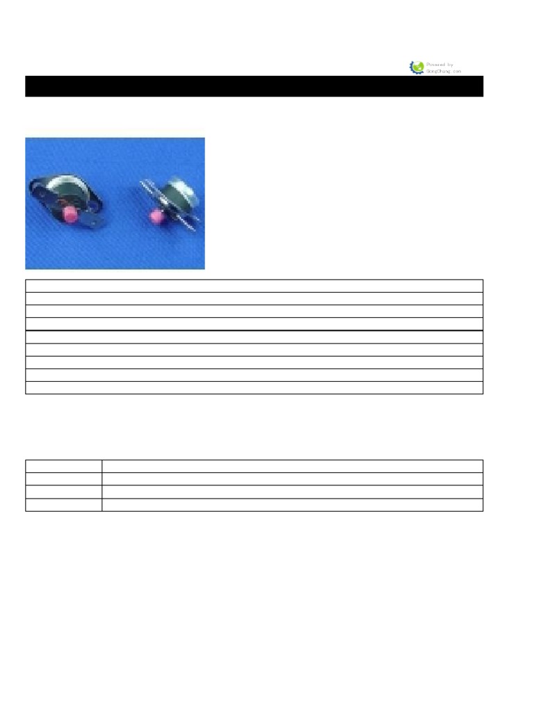 Product Description: KSD301 Manual Reset Thermostat | PDF | Foreign ...