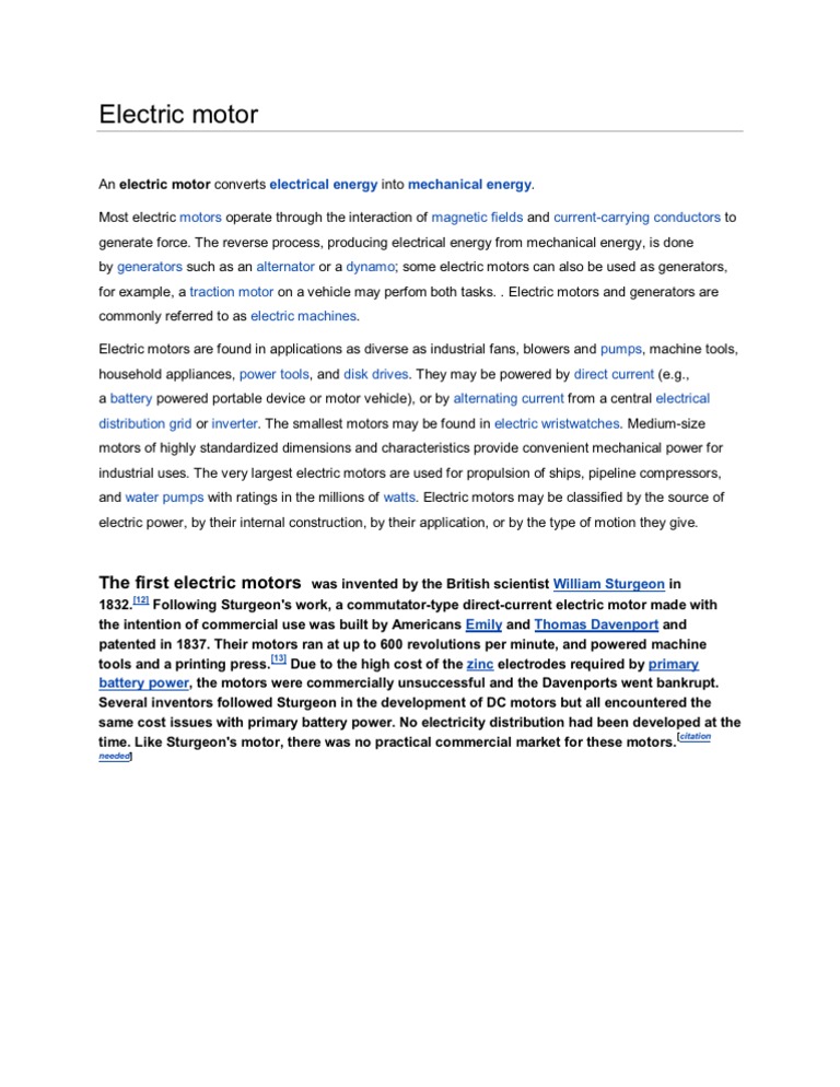 Electric Motor | PDF | Science & Mathematics