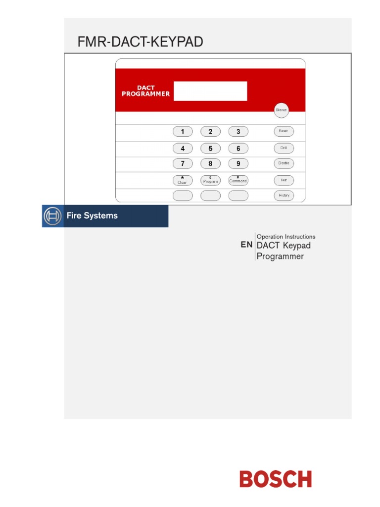 10-2477 - Bosch FMR-DACT Programmer For Fike 10-2476 10-2528 | PDF ...