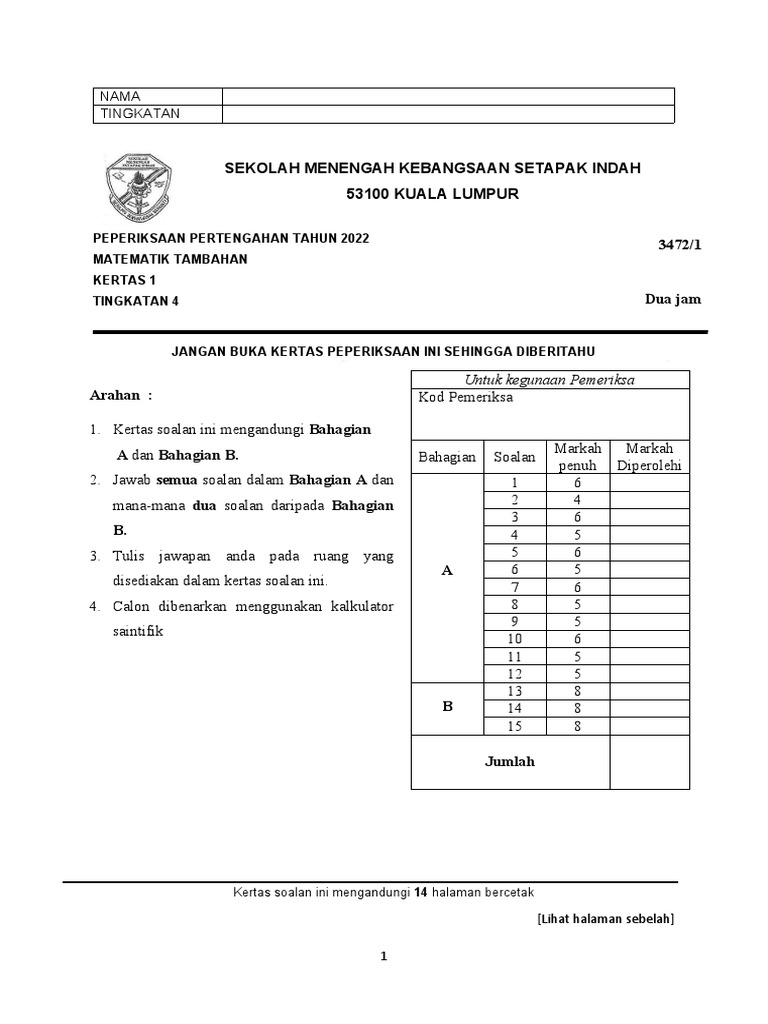 T4 Addmath K1 Ppt 2022 Pdf