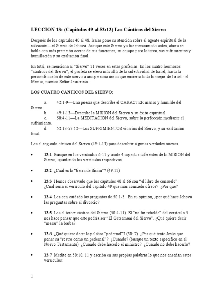 Leccion 13 | PDF | Libro de Isaías | Salvación