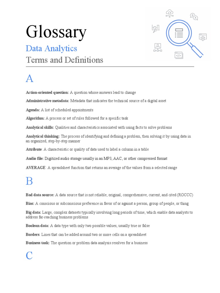 Course 3 Week 3 Glossary | PDF | Data Analysis | Data