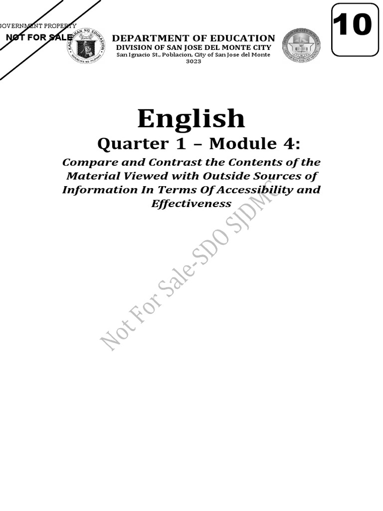 Q1 MELC4 Compare and Contrast The Contents of The Material Viewed With ... Q1 MELC4 Compare and Contrast The Contents of The Material Viewed With ...
