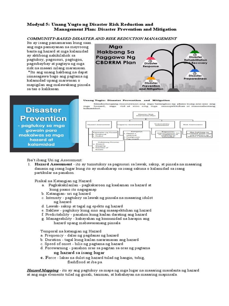 Modyul 5: Unang Yugto NG Disaster Risk Reduction and Management Plan ...