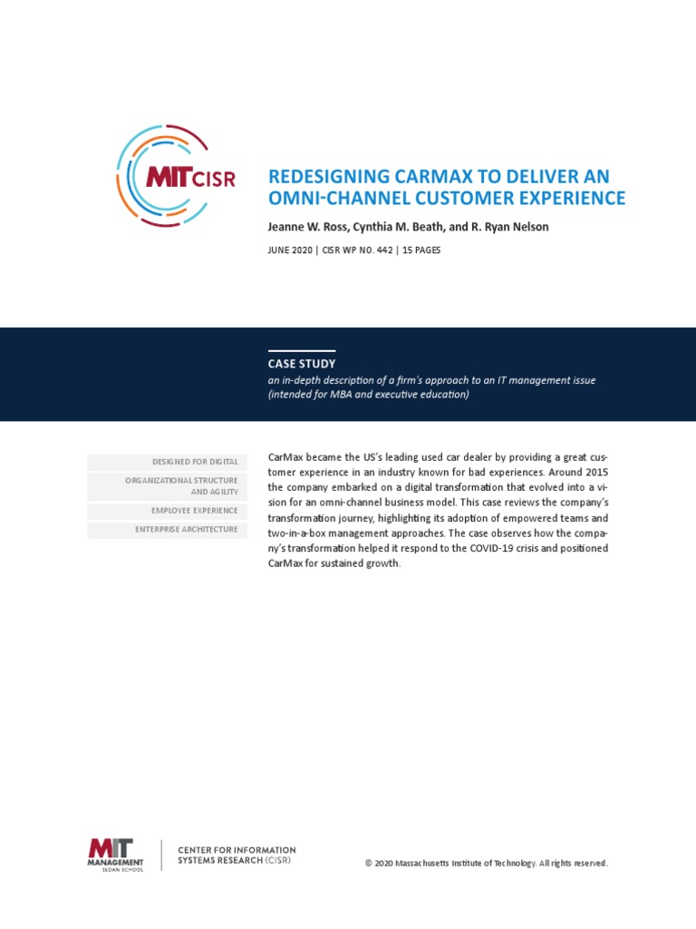 CarMax MIT Case Study | PDF | Sales | Customer Relationship Management