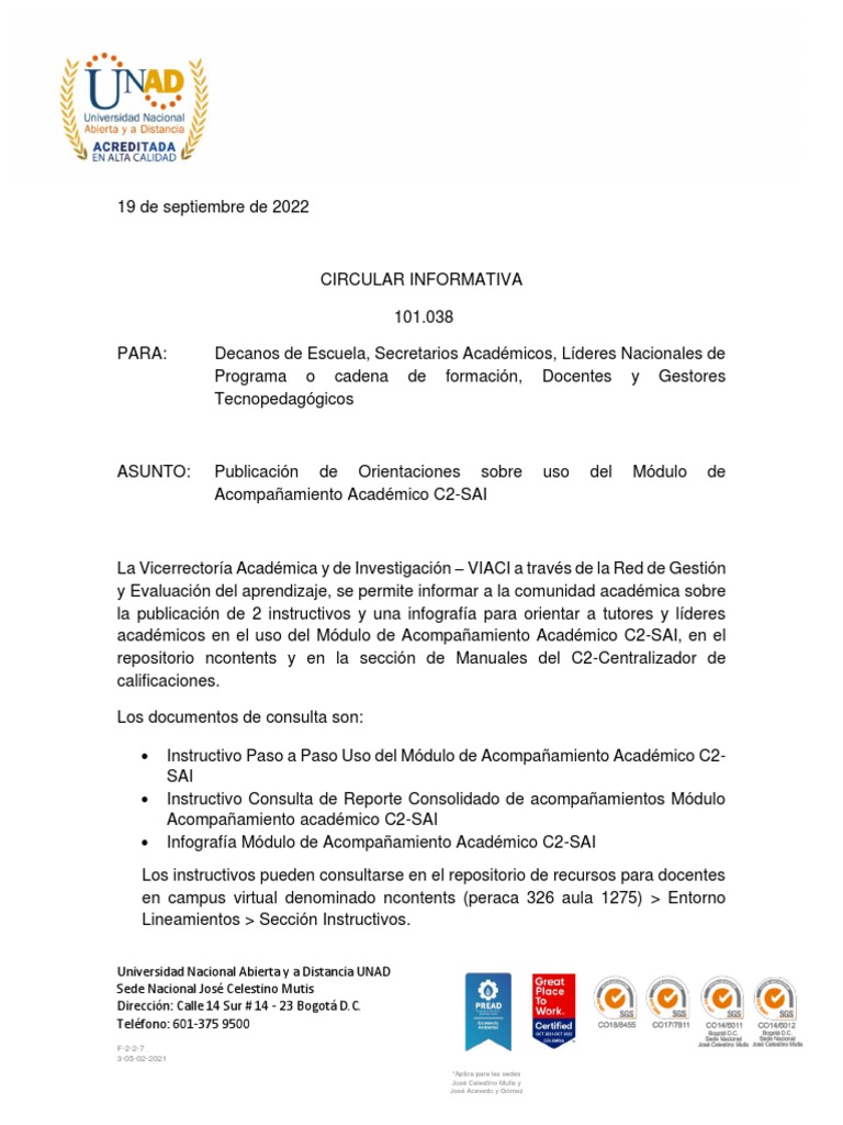 Orientaciones Módulo C2-SAI UNAD | PDF | Método de enseñanza | Teoría ...