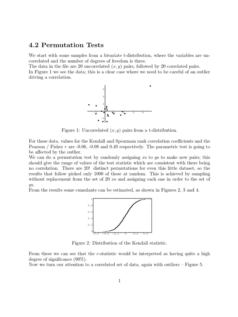 Assessing Correlation In Bivariate Data Using Permutation Tests Bootstrap Distributions And