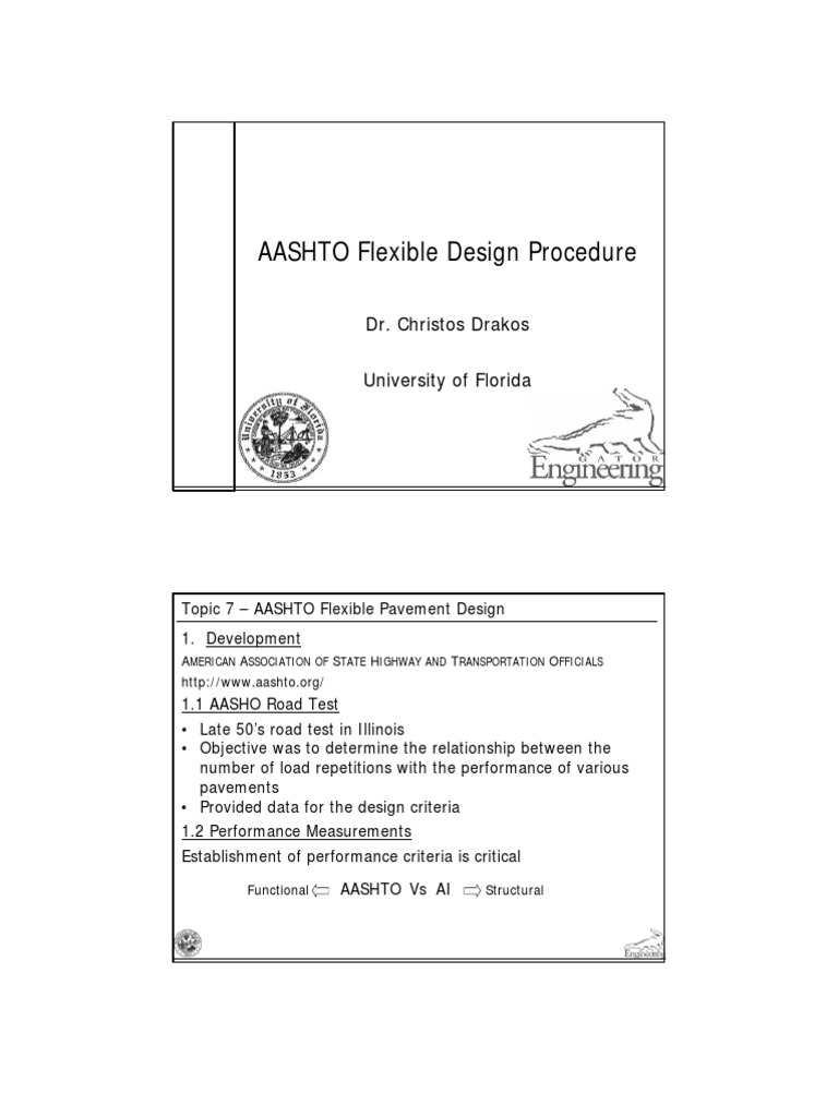 Topic 7 - AASHTO Flexible Pavement Design | PDF | Road Surface | Road