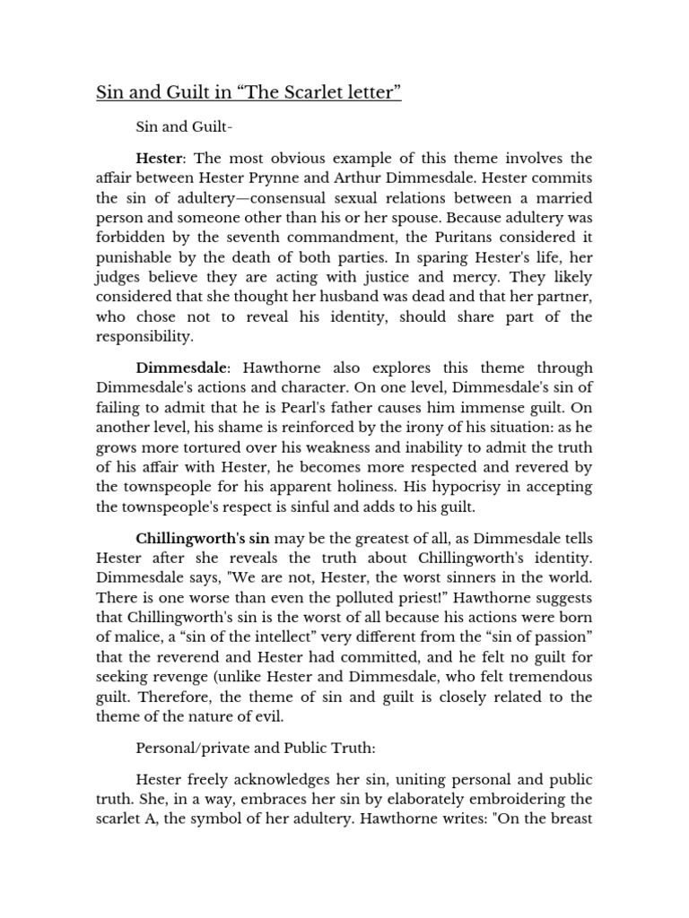 THEMES in The Scarlet Letter | PDF | The Scarlet Letter