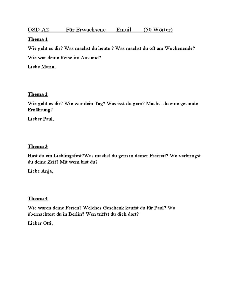 OSD A2 Schreiben | PDF