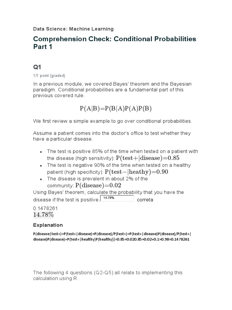 Data Science Gabarito 5 Da Universedade de Harvard | PDF | Sensitivity And Specificity ...