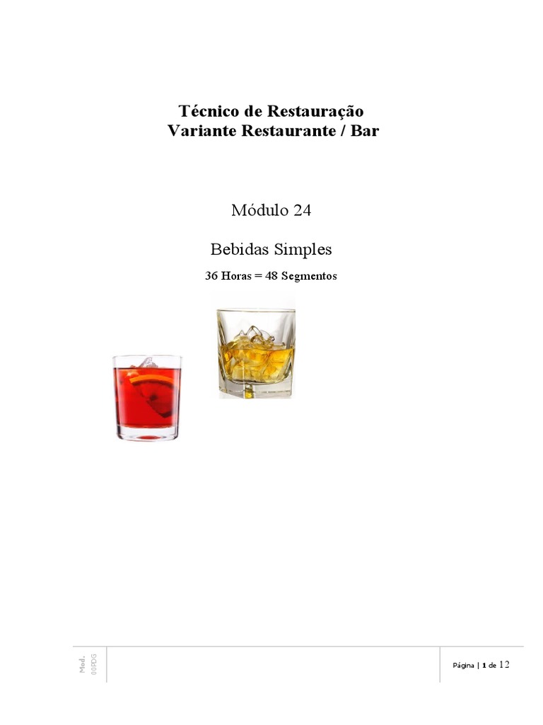 Modulo24 Bebidas Simples Pdf Vinhos Comidas E Bebidas