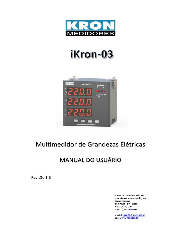 Manual KRON - 03 | PDF | Transformador | Energia elétrica