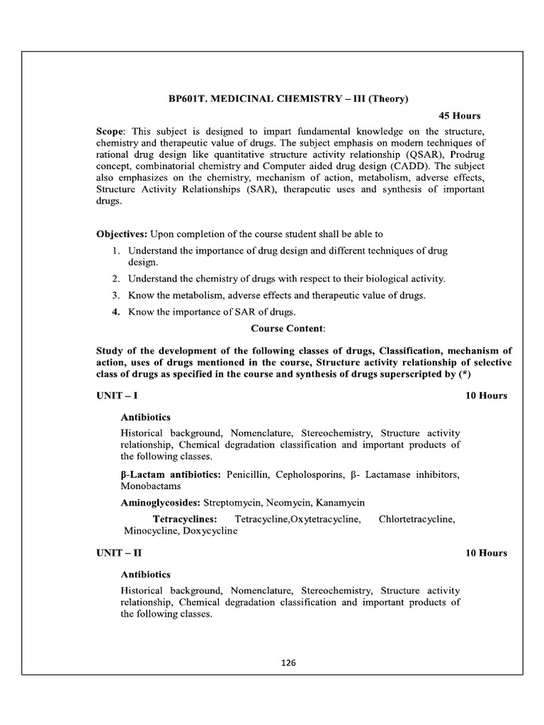Bp601t Medicinal Chemistry - III | PDF