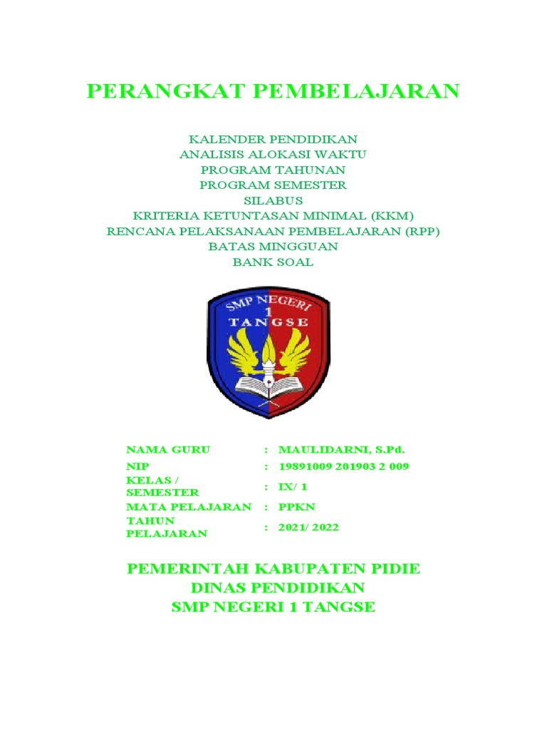 Cover Perangkat Pembelajaran | PDF