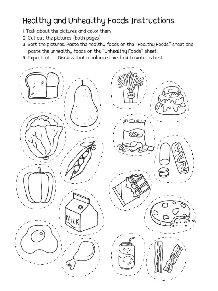 Preschool Healty Food Activity Sheets 8m | PDF