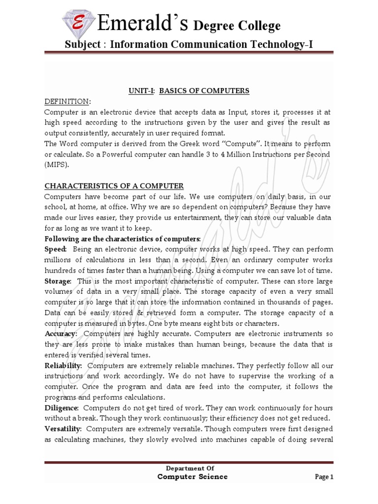 Introduction to Computer Basics | PDF | Computer Data Storage | Printer (Computing)