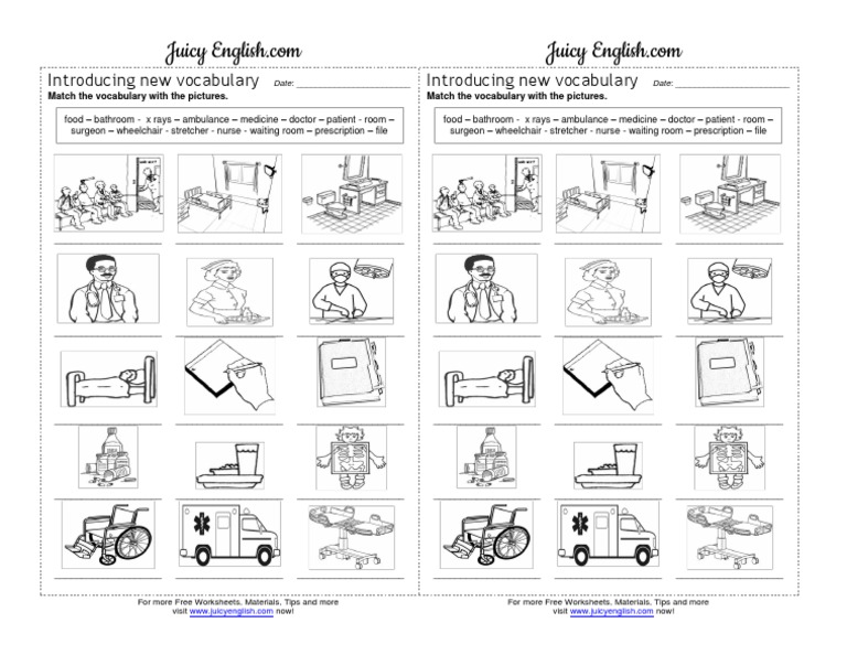 Medical Vocabulary Pictionary List | PDF