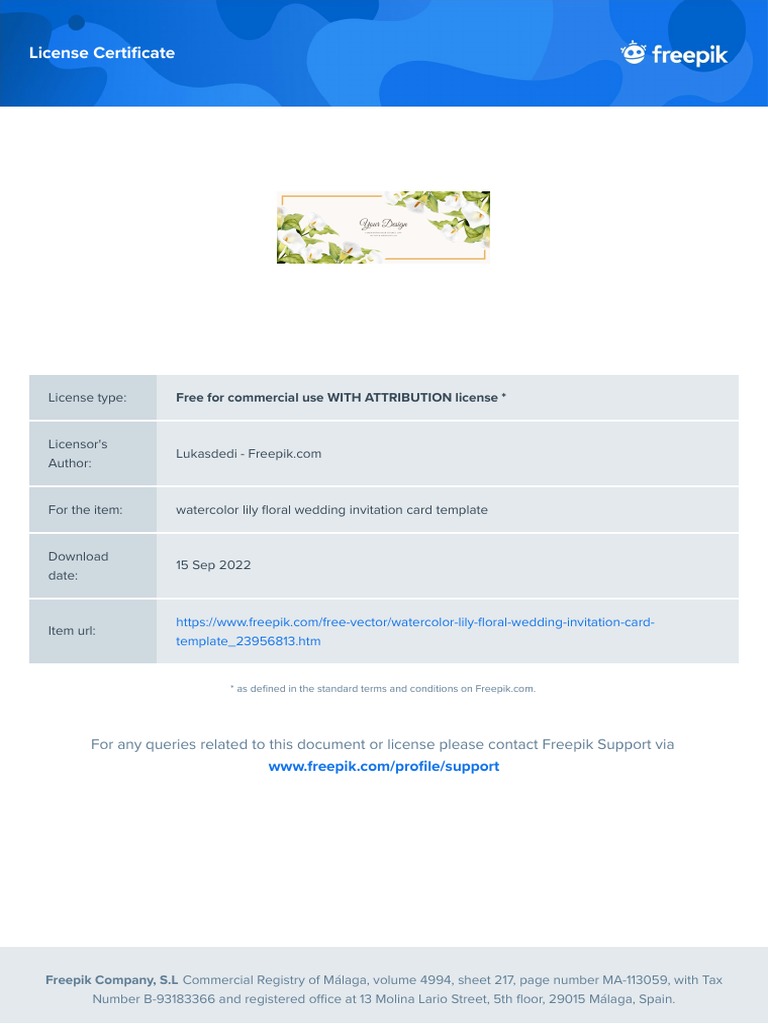 License Watercolor Lily Floral Wedding Invitation Card Template ...