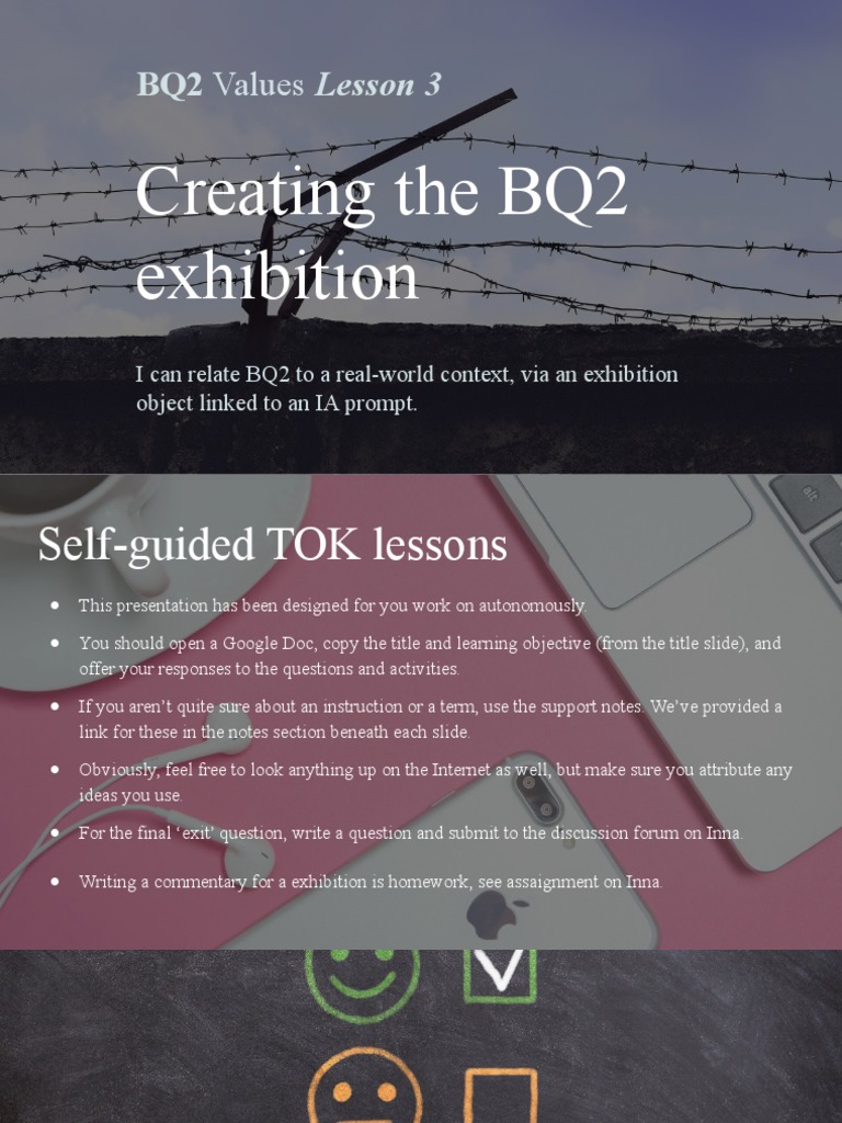 2.3 Creating The BQ2 Exhibition (Self-Guided Lesson Presentation) | PDF ...